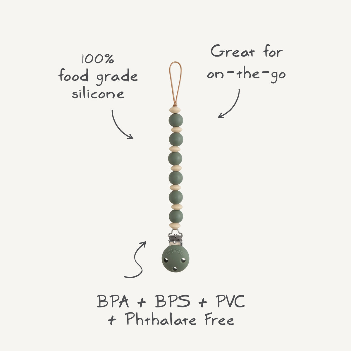 Silicone Pacifier Clip | Luna – Petite Island